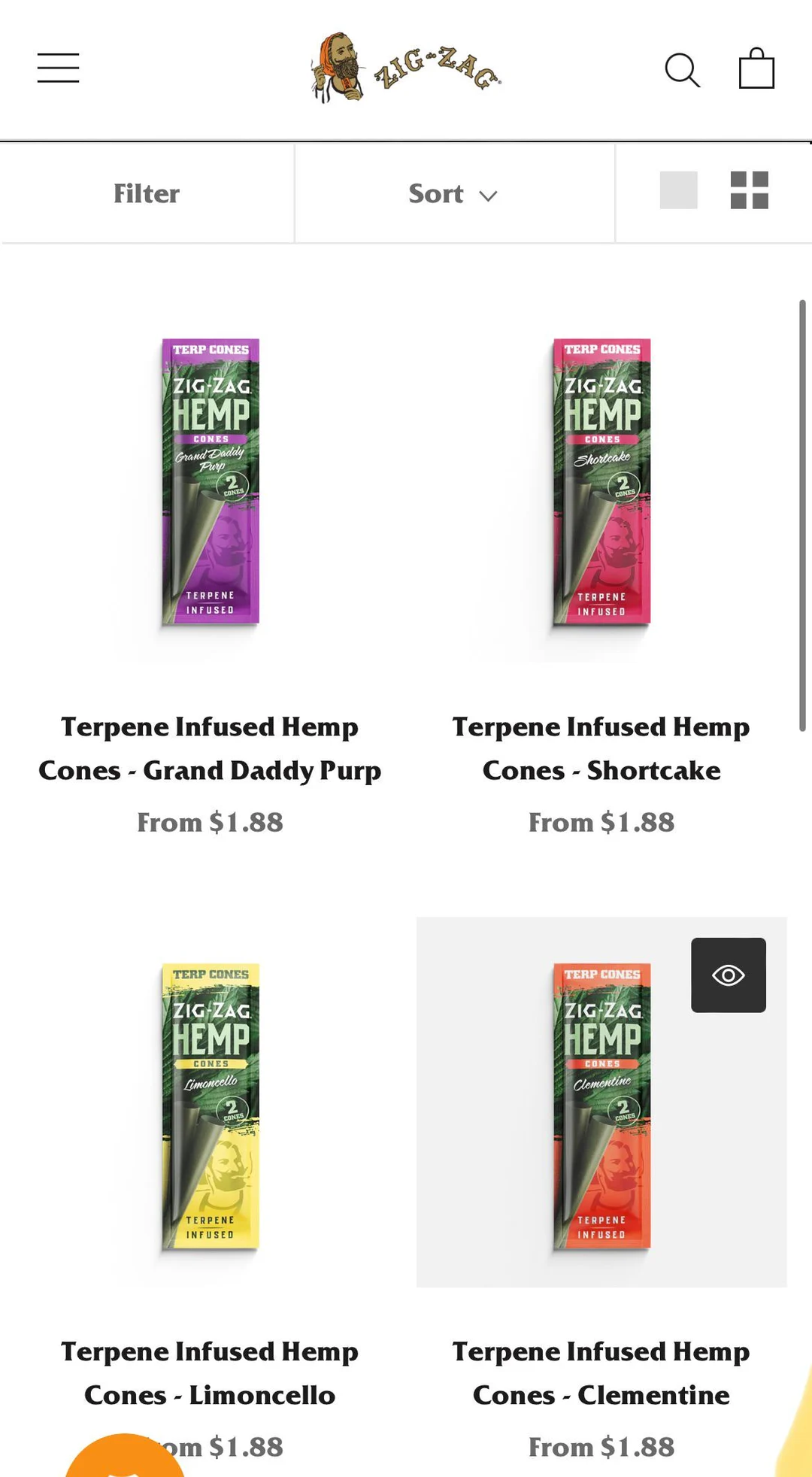 Zig Zag hemp cones | Scrolller