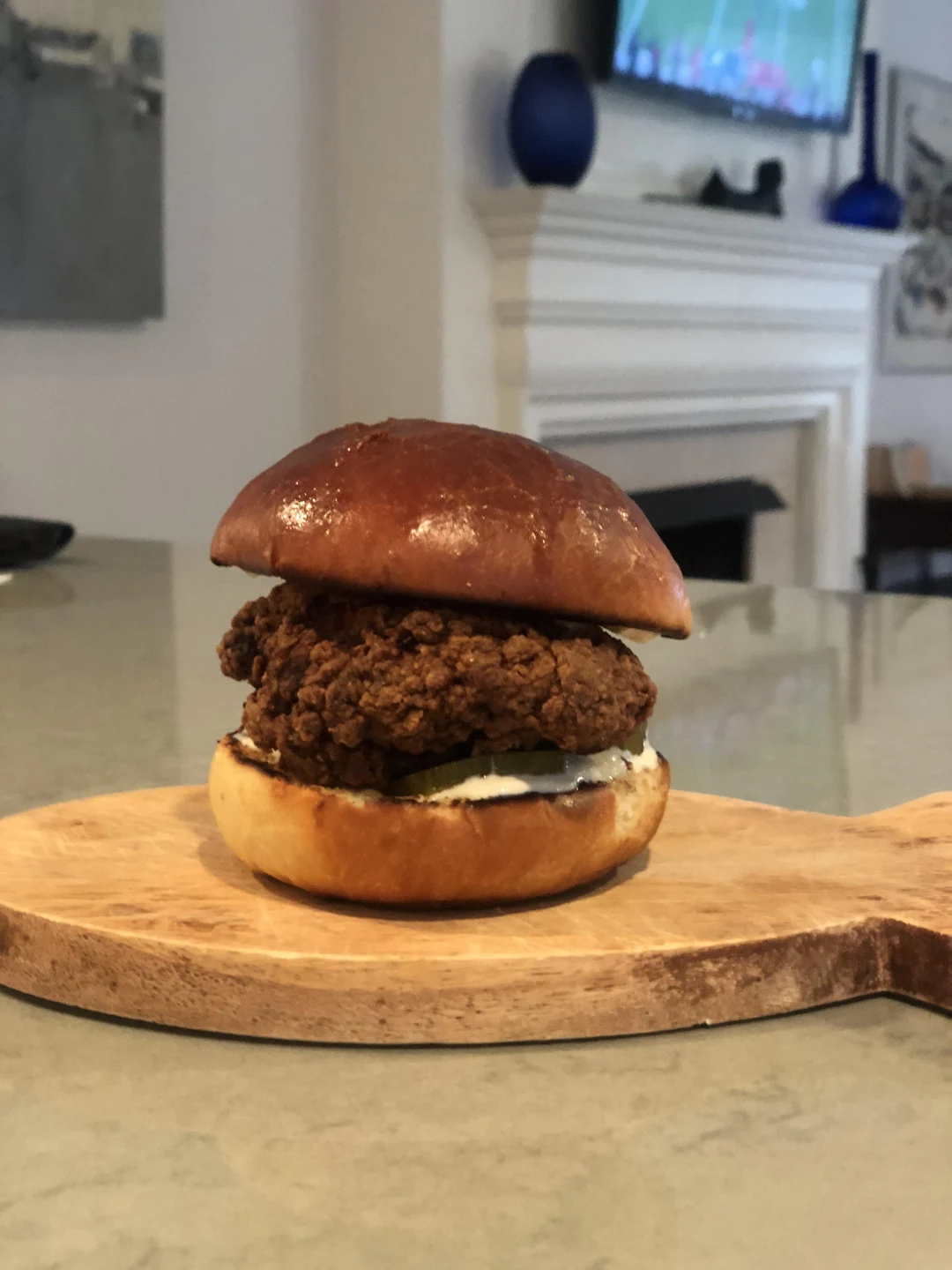 Chicken sandwich on homemade bun | Scrolller