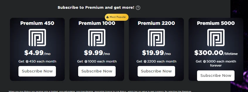 What if roblox added being able to purchase lifetime subscriptions | Scrolller