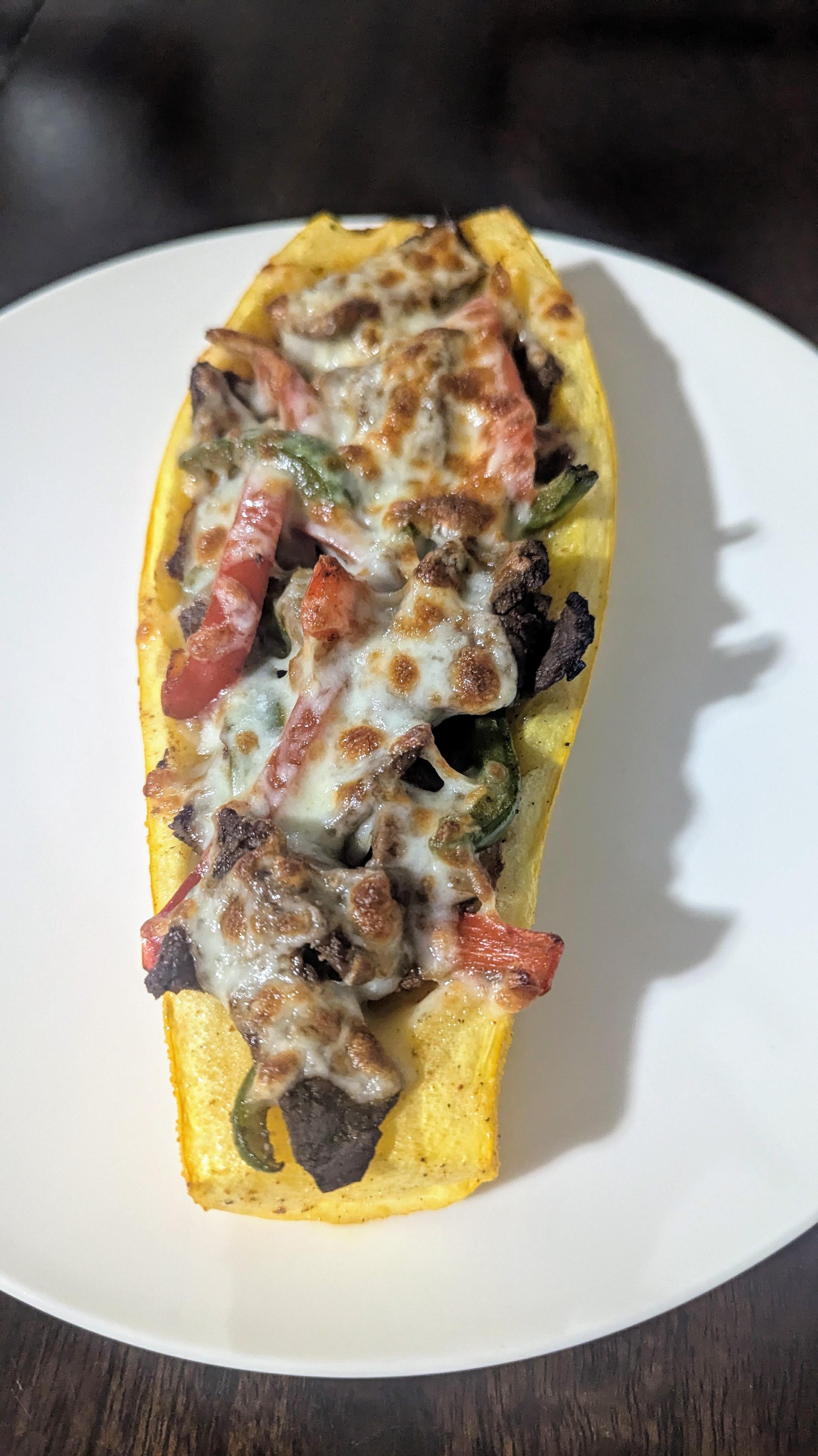 [homemade] Philly cheesesteak zucchini boat | Scrolller