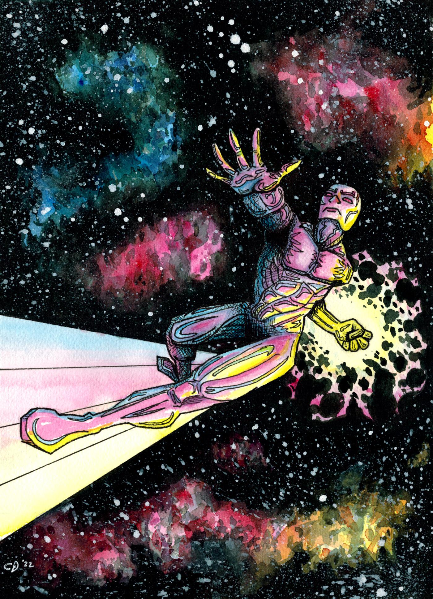 Silver Surfer Watercolor Painting by Me | Scrolller