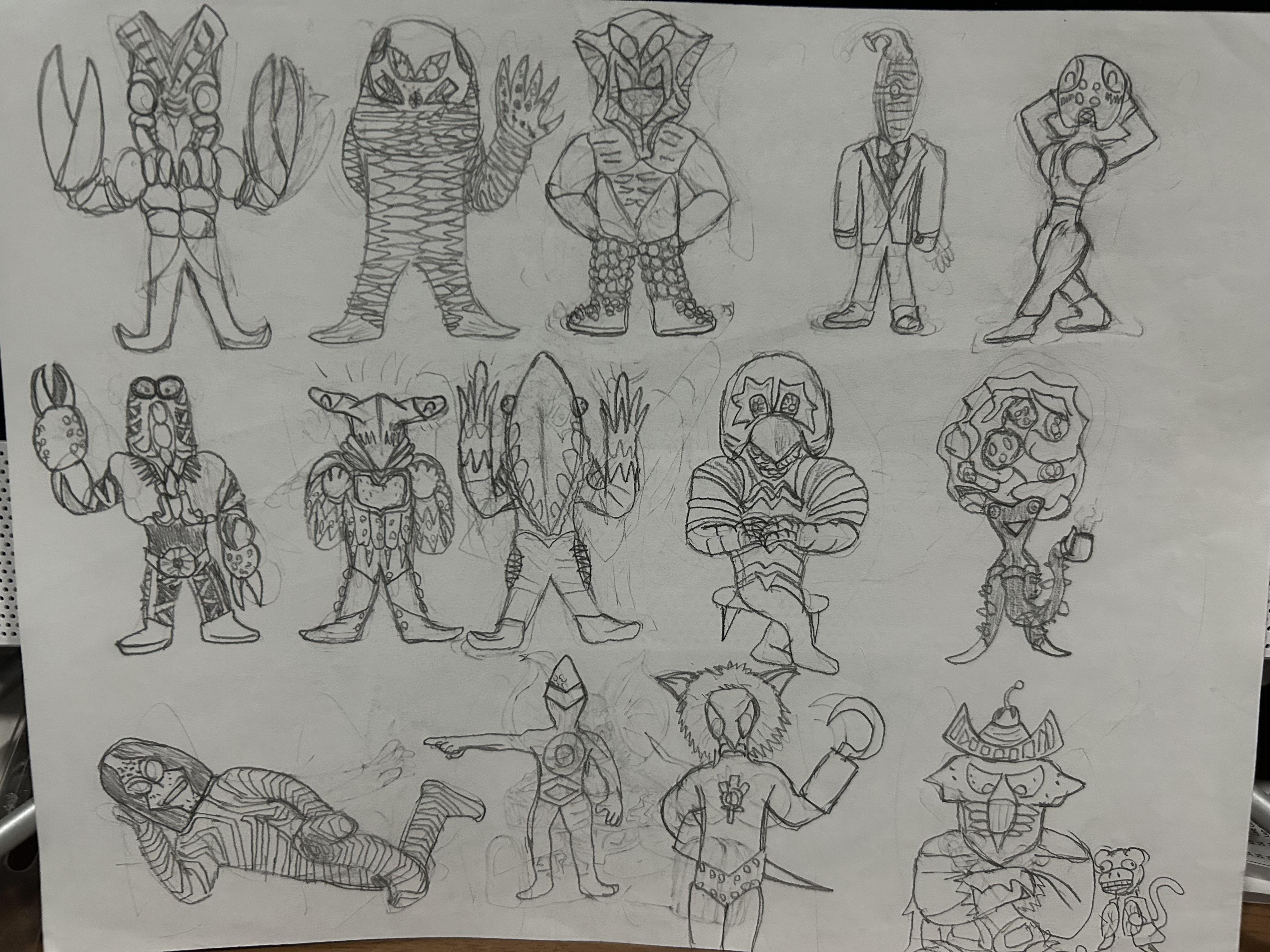 Work in progress. I drew some ultraman aliens. I’ll fix the issues up later | Scrolller
