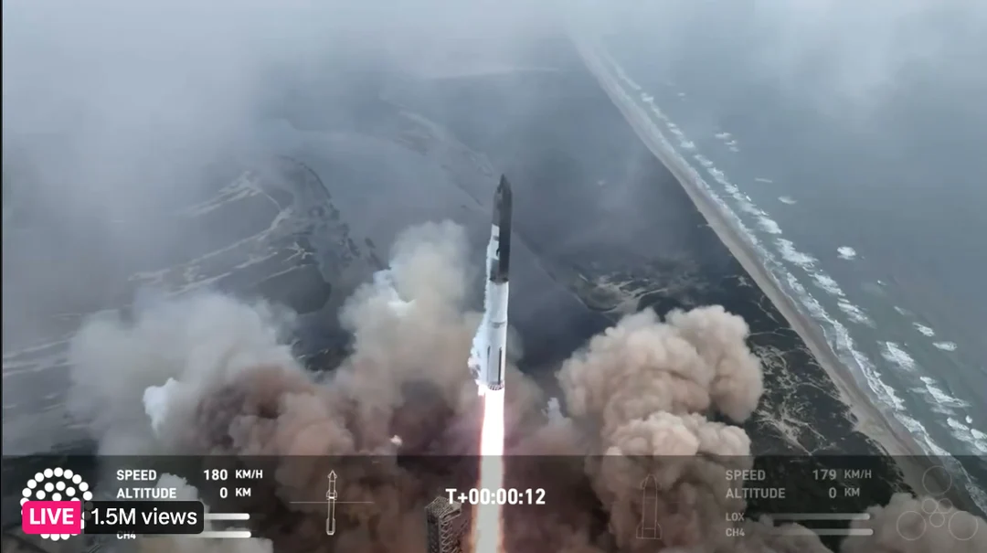 We have lift off for Starship IFT-3! (Credit: SpaceX) | Scrolller