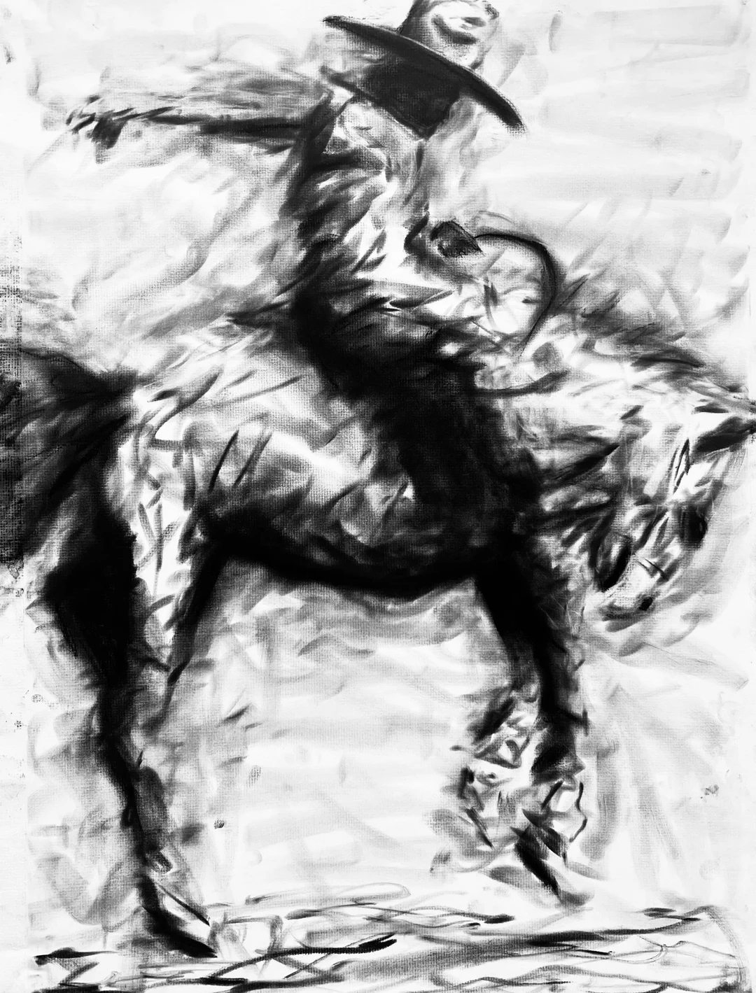 Rodeo, me, charcoal, 2022 | Scrolller