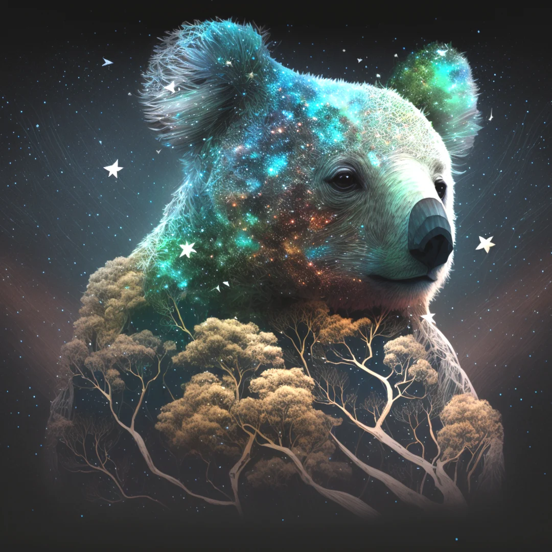 Star Koala Bear | Eucalyptus Dreams Among the Celestial Canopy | Scrolller