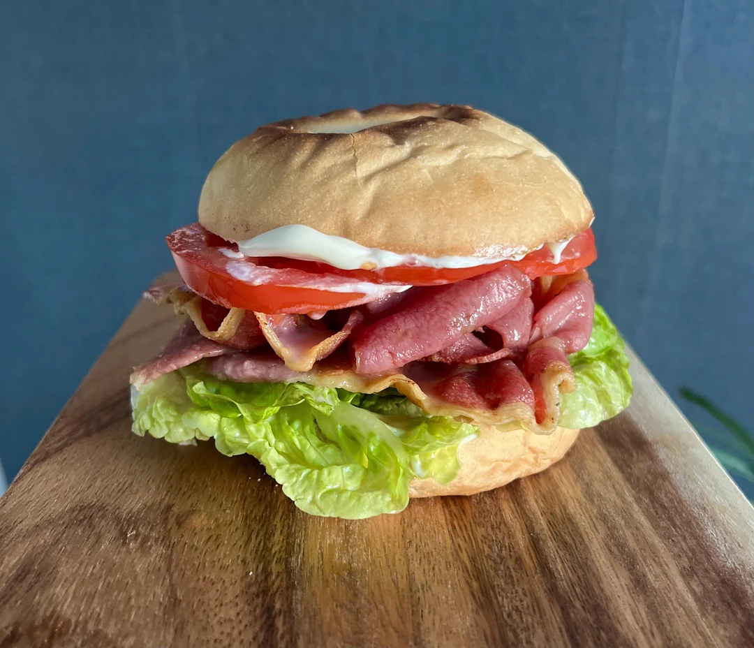 BLT on a toasted muffin. | Scrolller