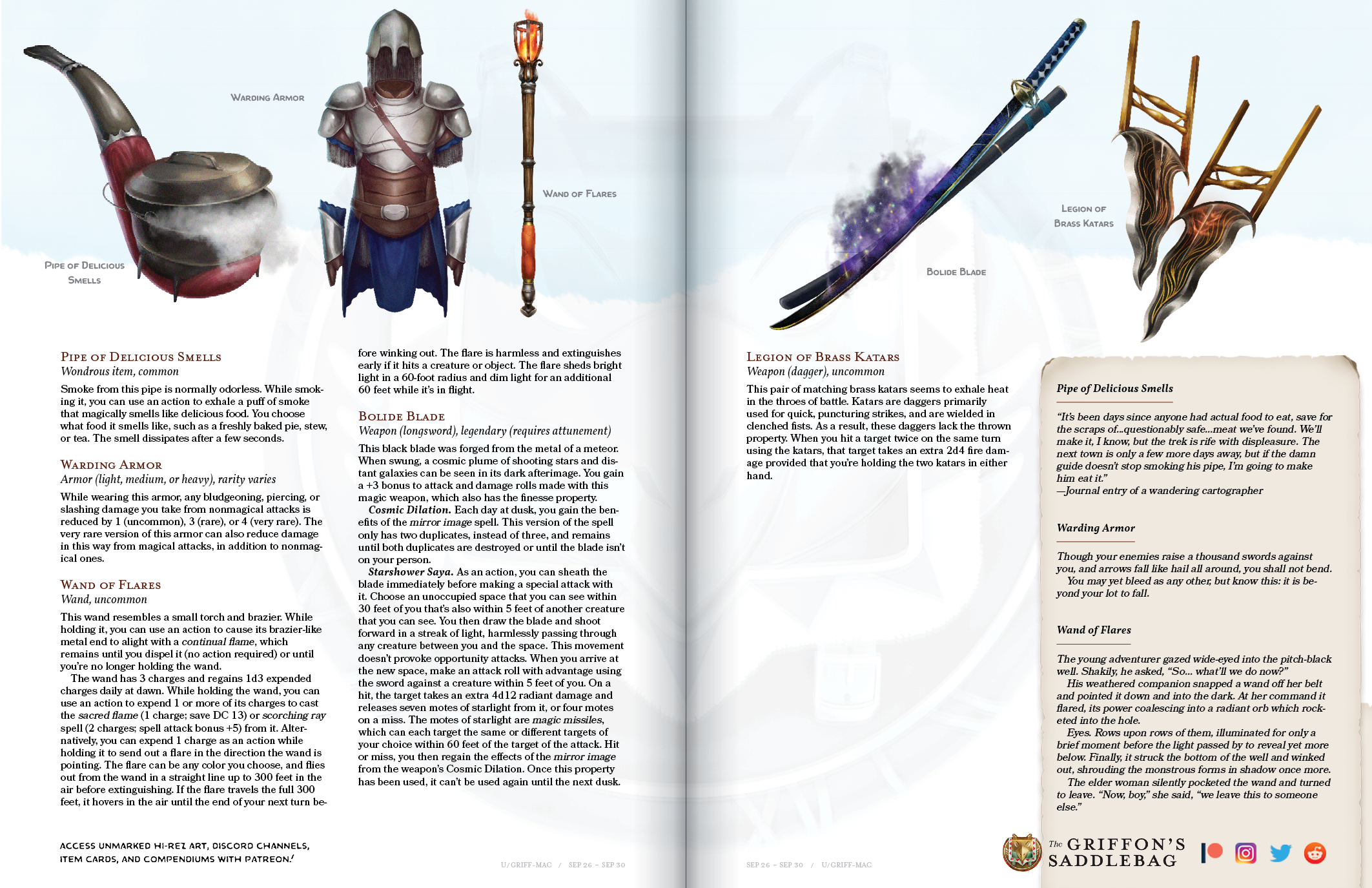 [ART] [OC] 5 New Magic Items from The Griffon's Saddlebag | Sep 26 ...