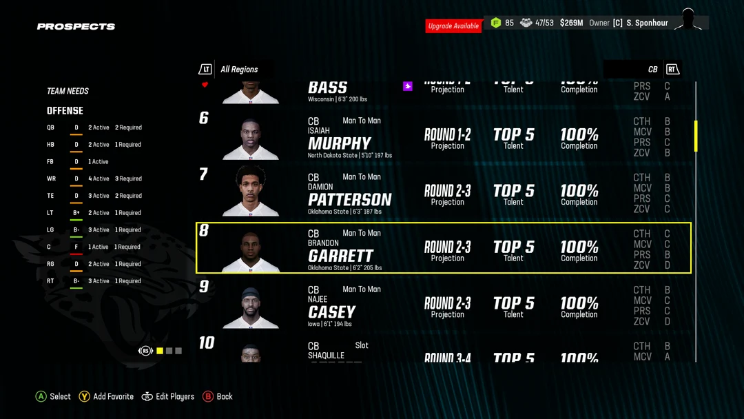 Super annoying bug. Anyone else experience this? Every recruit listed as being a top 5 talent ...