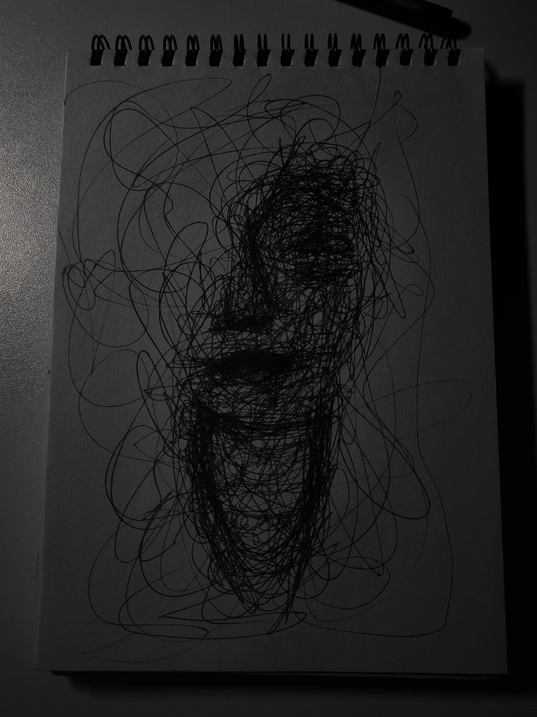 face, me, ballpoint scribble, 2021 | Scrolller