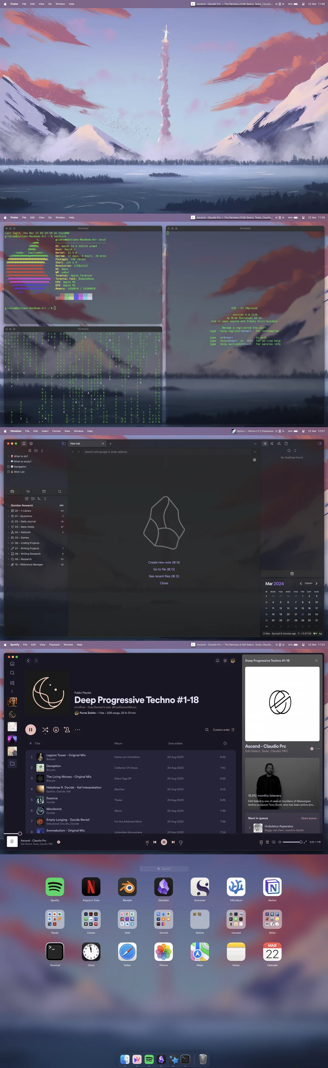 MacOS of a beginner ricer [yabai] | Scrolller