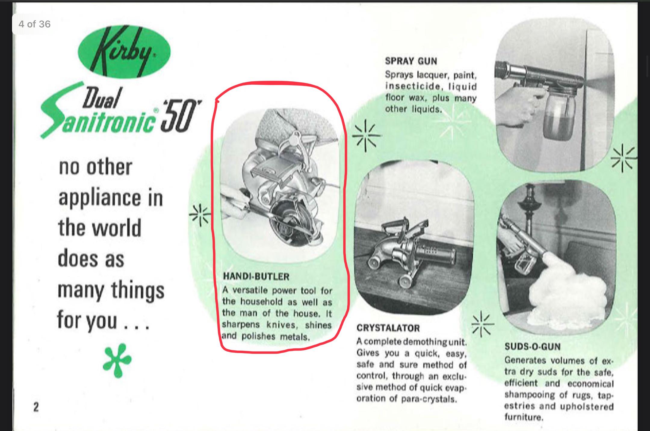 My 1960s Kirby vacuum can be used as a knife sharpener. | Scrolller