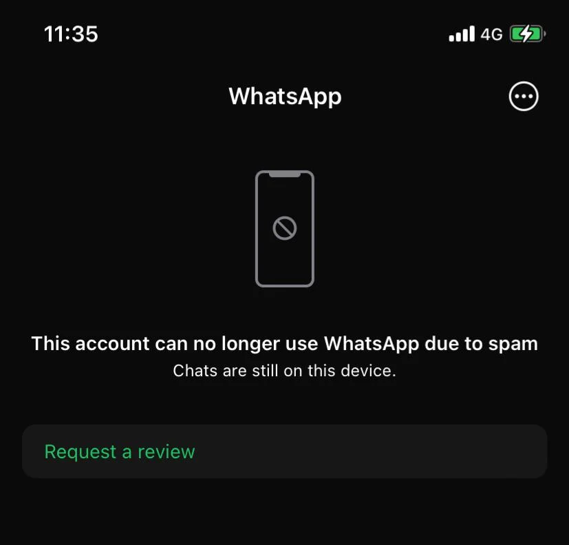 Whatsapp ban for spam? | Scrolller