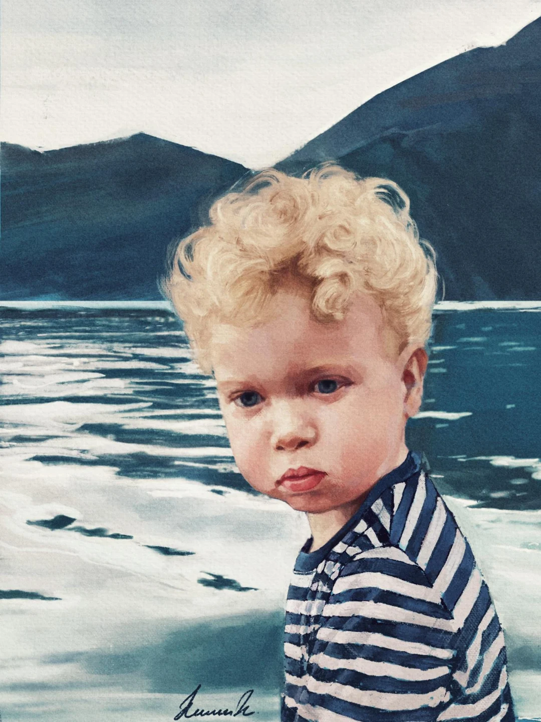 Kid on the boat, me, procreate, 2022 | Scrolller
