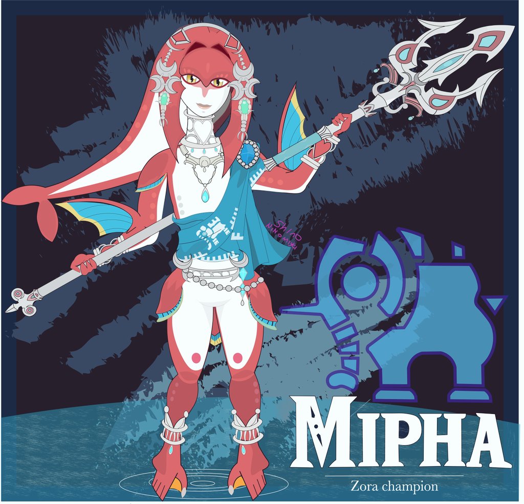 [BotW] [oc] I wanted to share my drawing of my favourite zora princess,mipha with you all ...