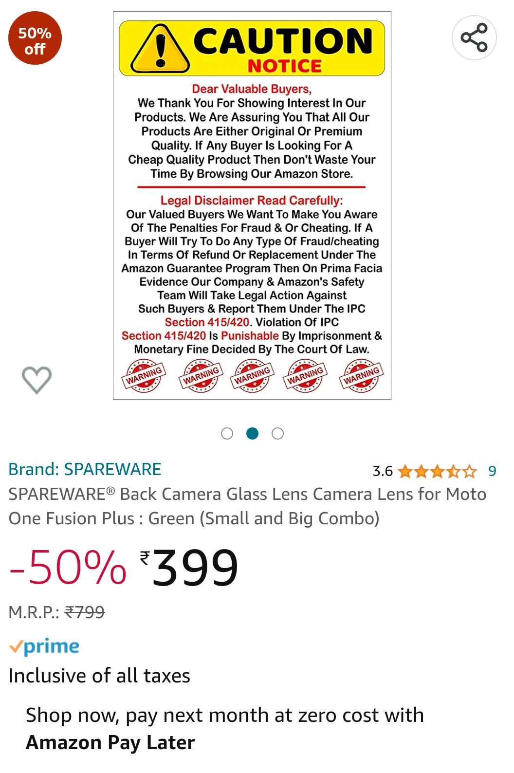 Warning for ₹399 item | Scrolller