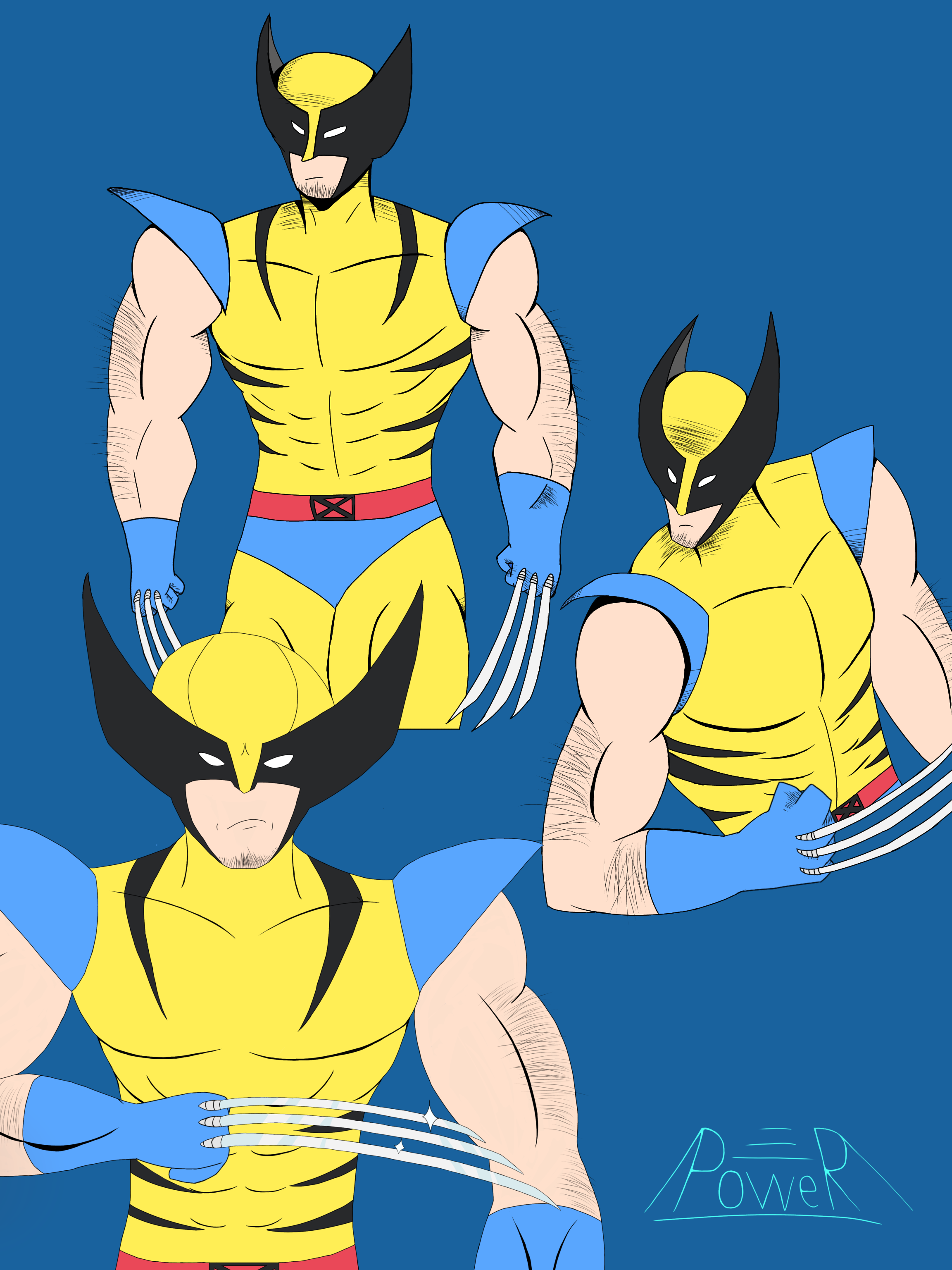 made another Wolverine artwork, with a flat-comic style (Powerdoodles) | Scrolller