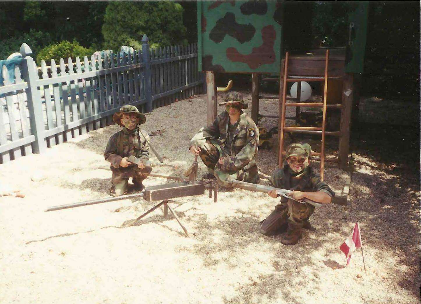 Playing Army with my brothers in the early 90s. My dad built us that .50 cal lol | Scrolller
