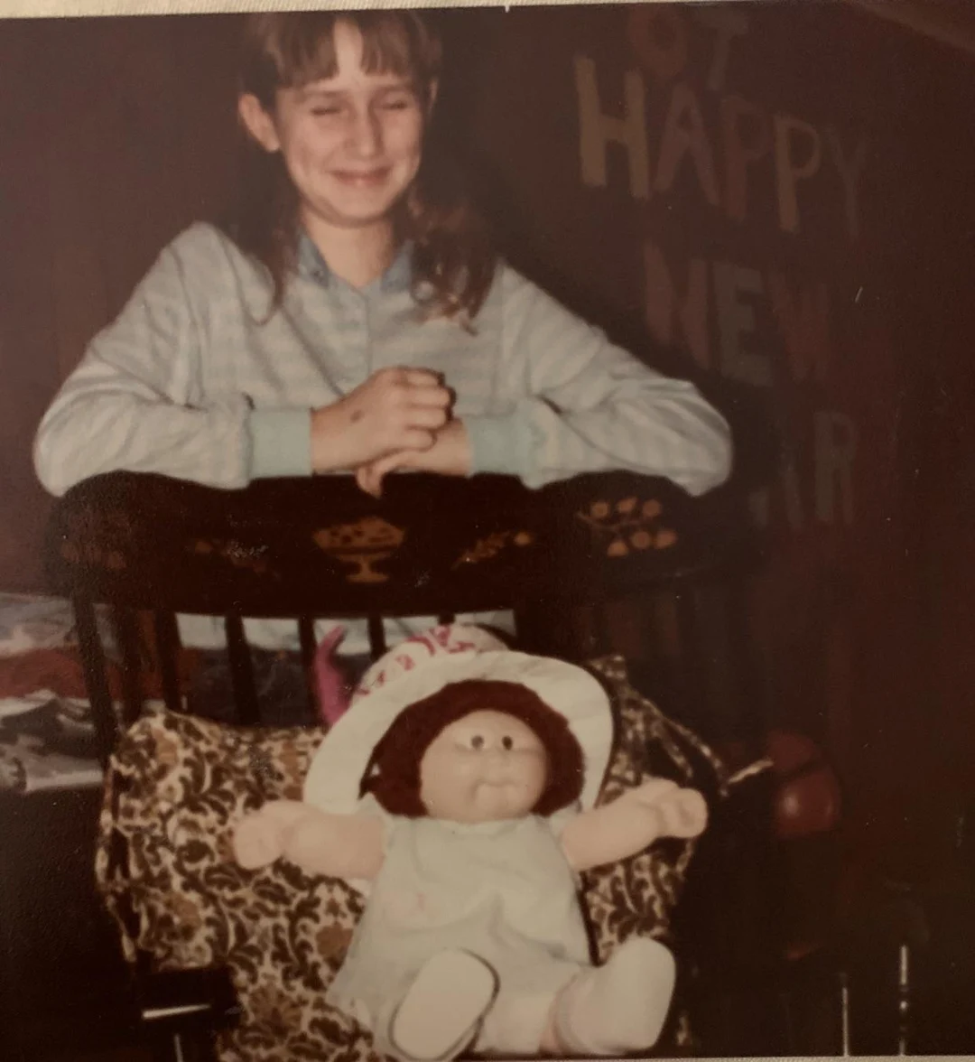 New Years 1984 with my cabbage patch kid that I got for Christmas. | Scrolller
