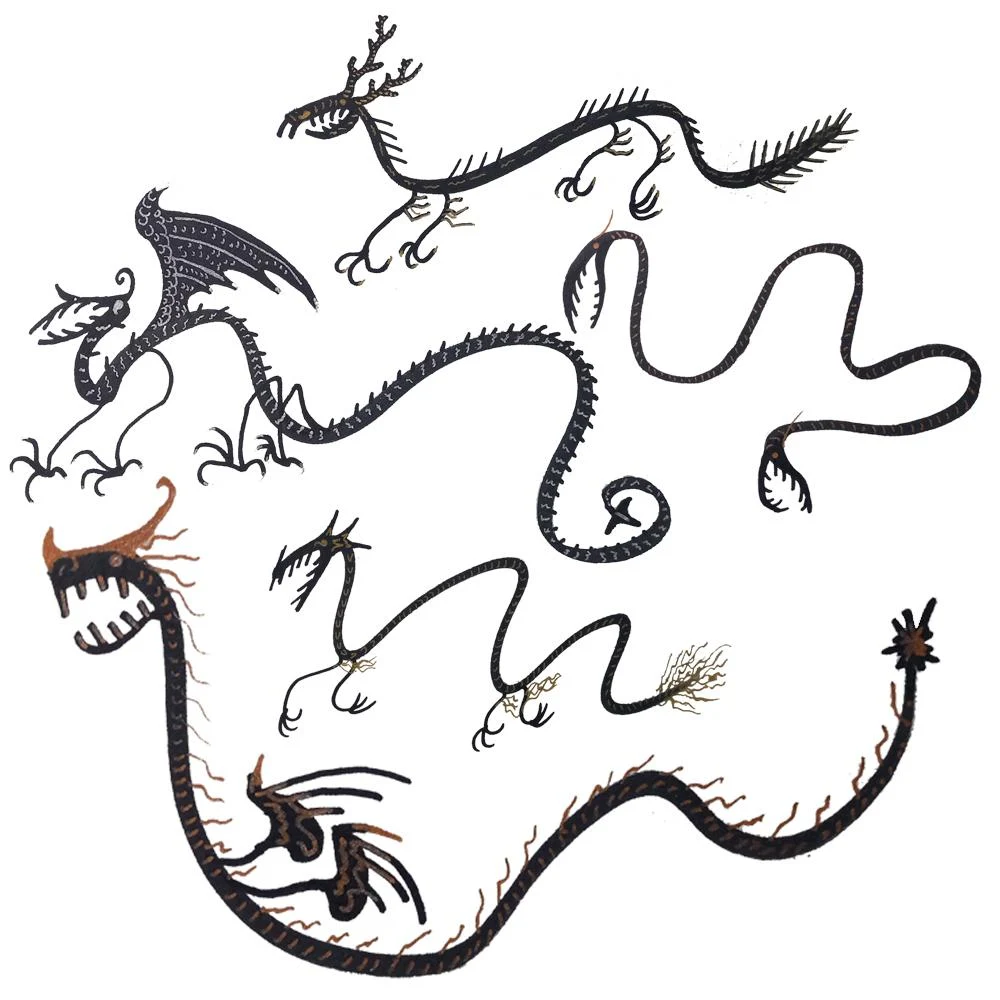 Dragons, by me, inks, 2022 | Scrolller