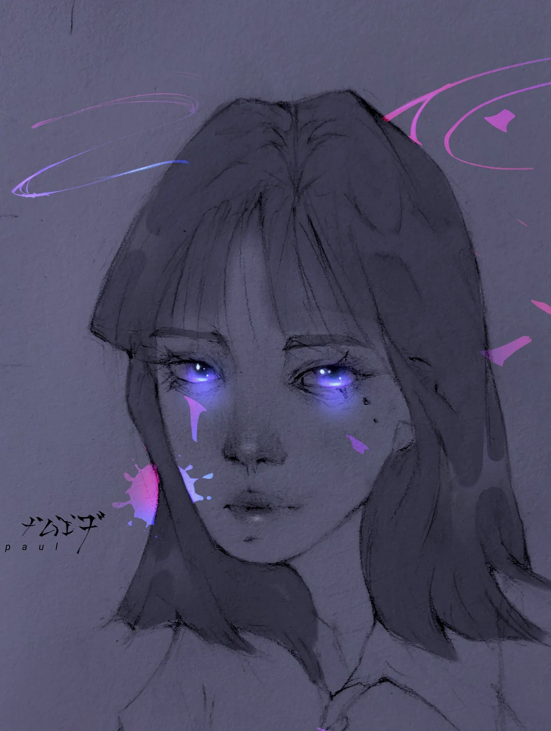 Random glow done by me, digi and trad, 0.3 mech pen, 2023 | Scrolller