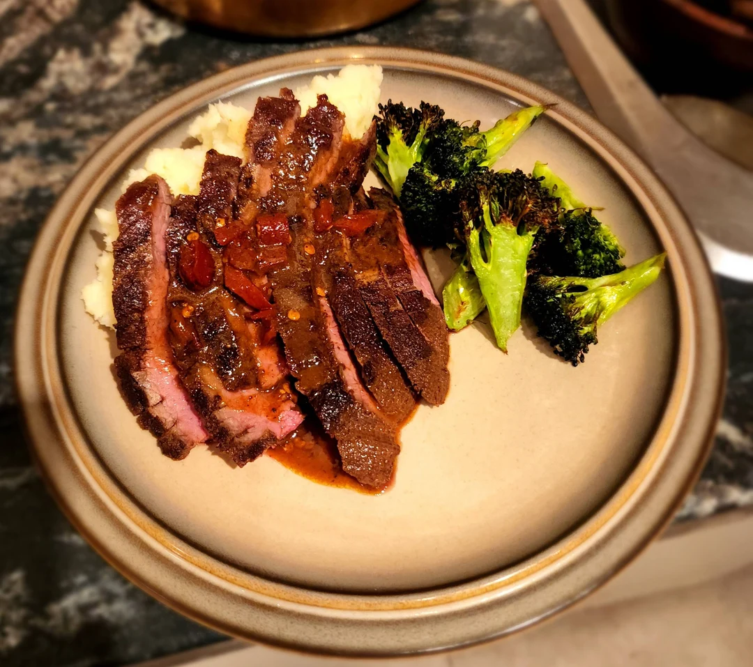 Chili and cinnamon rubbed flank steak. | Scrolller