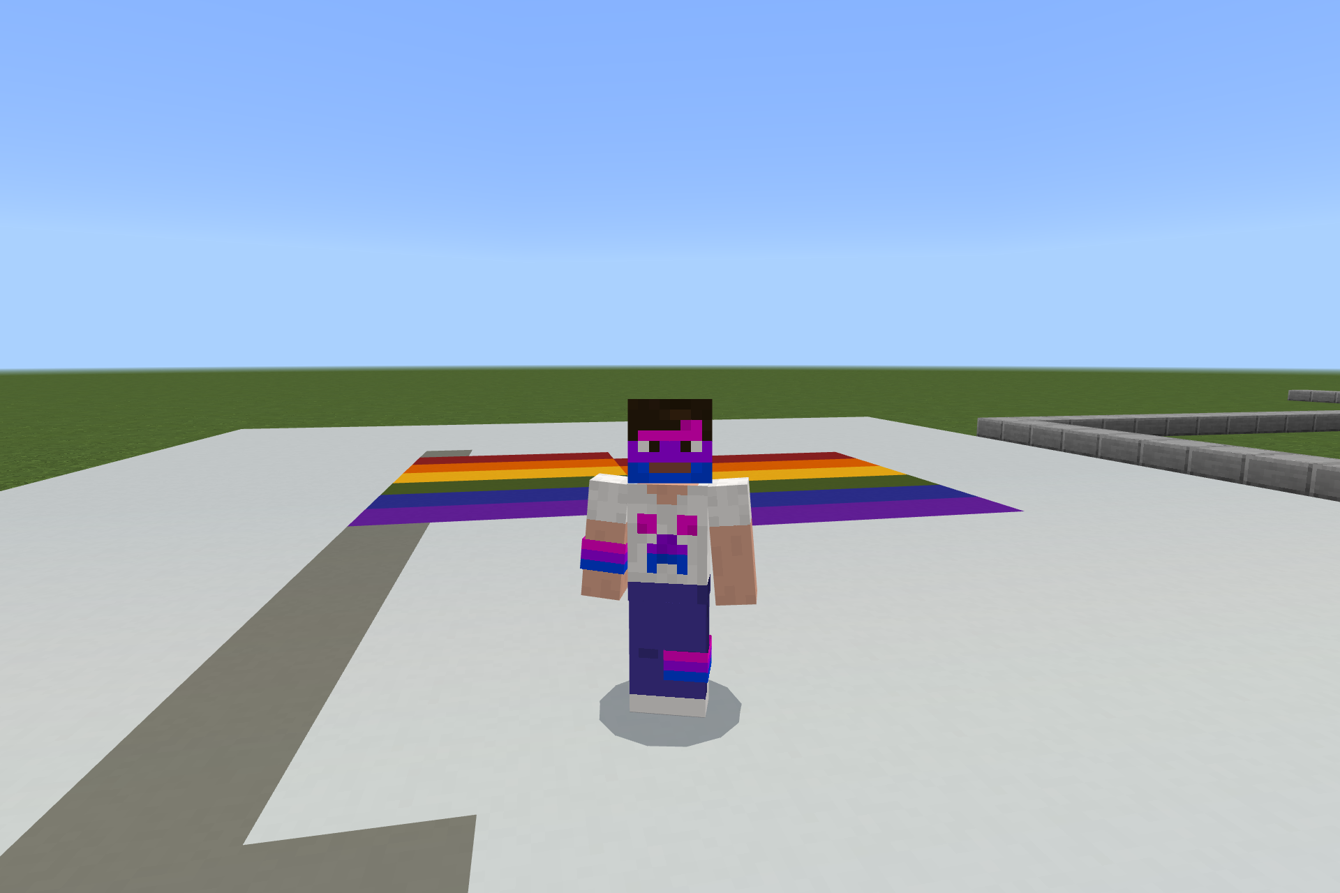 My bisexual pride Minecraft skin that I made a while back. Happy Pride Month, y'all! | Scrolller