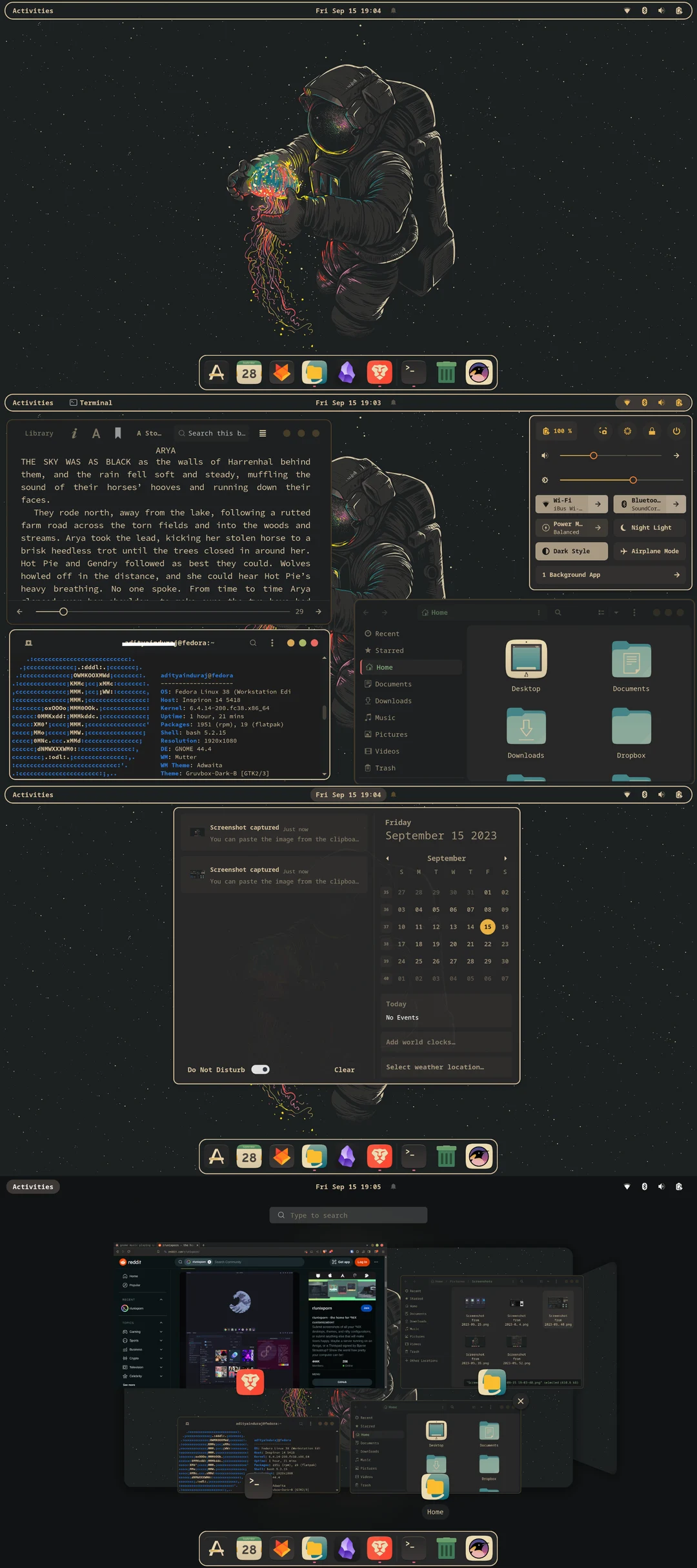 Discover more like Unixporn: [GNOME] I'm new to Linux...what do you guys think of my setup? and ...