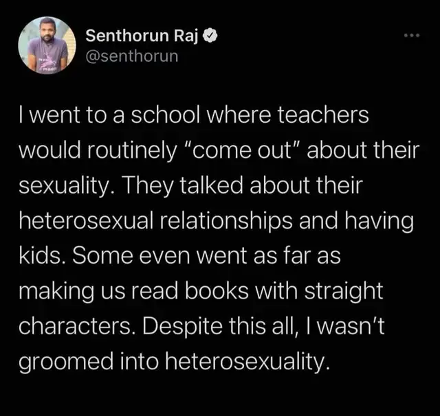 Curious how lgbtq can't be "groomed" out of being lgbtq | Scrolller