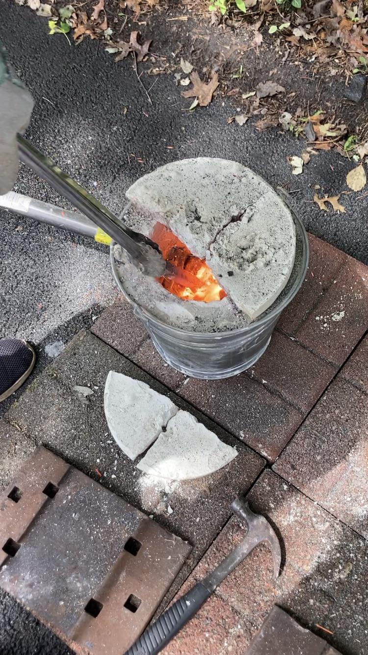 Forging a knife out of a railroad spike with a homemade forge | Scrolller