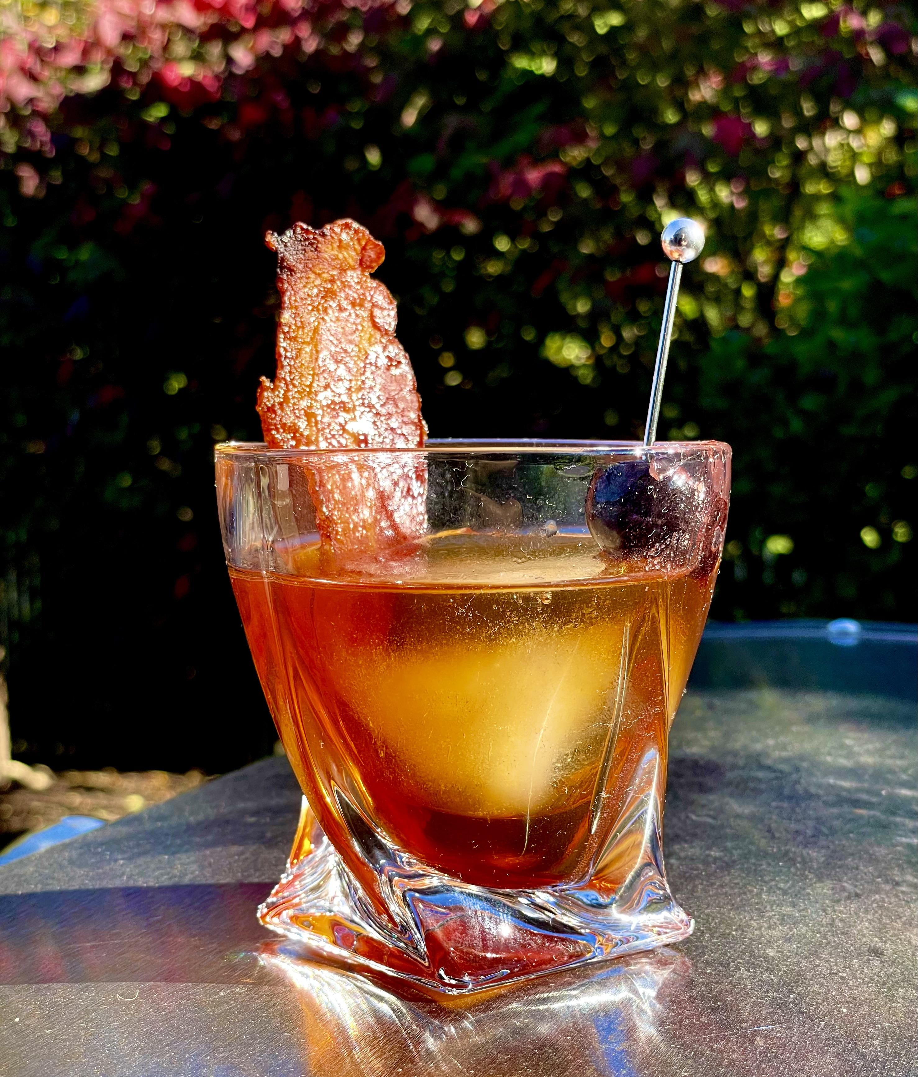 Maple Old Fashioned with Candied Bacon | Scrolller