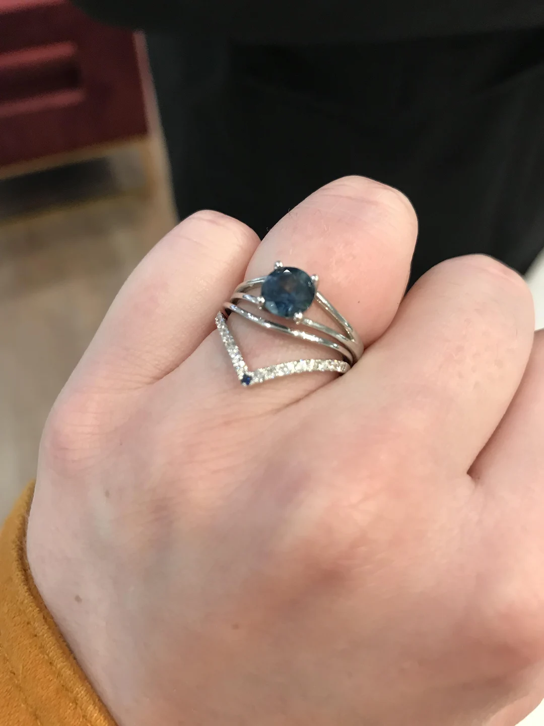 In love with my ring set. Wedding band on the bottom. Only 50 days left! | Scrolller