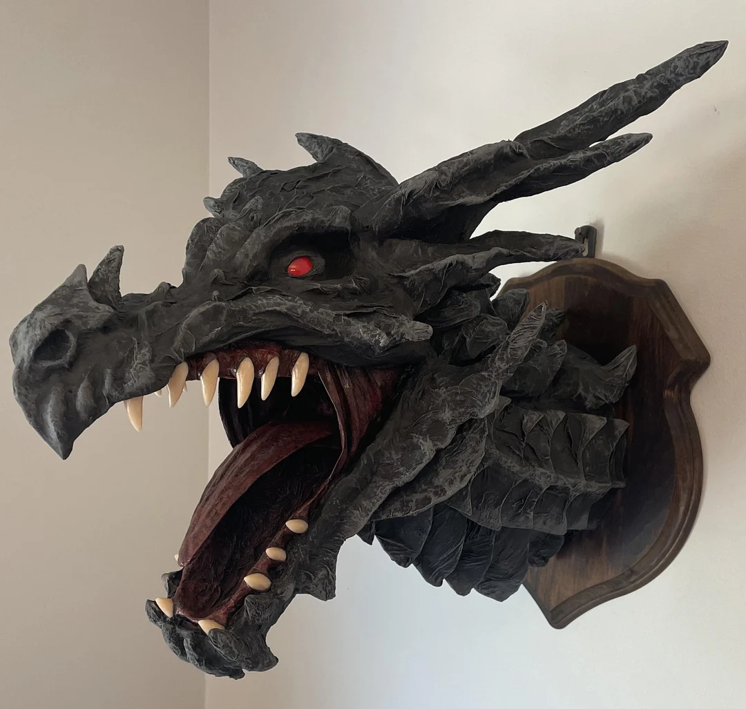 Alduin, me, paper mache, 2022 | Scrolller
