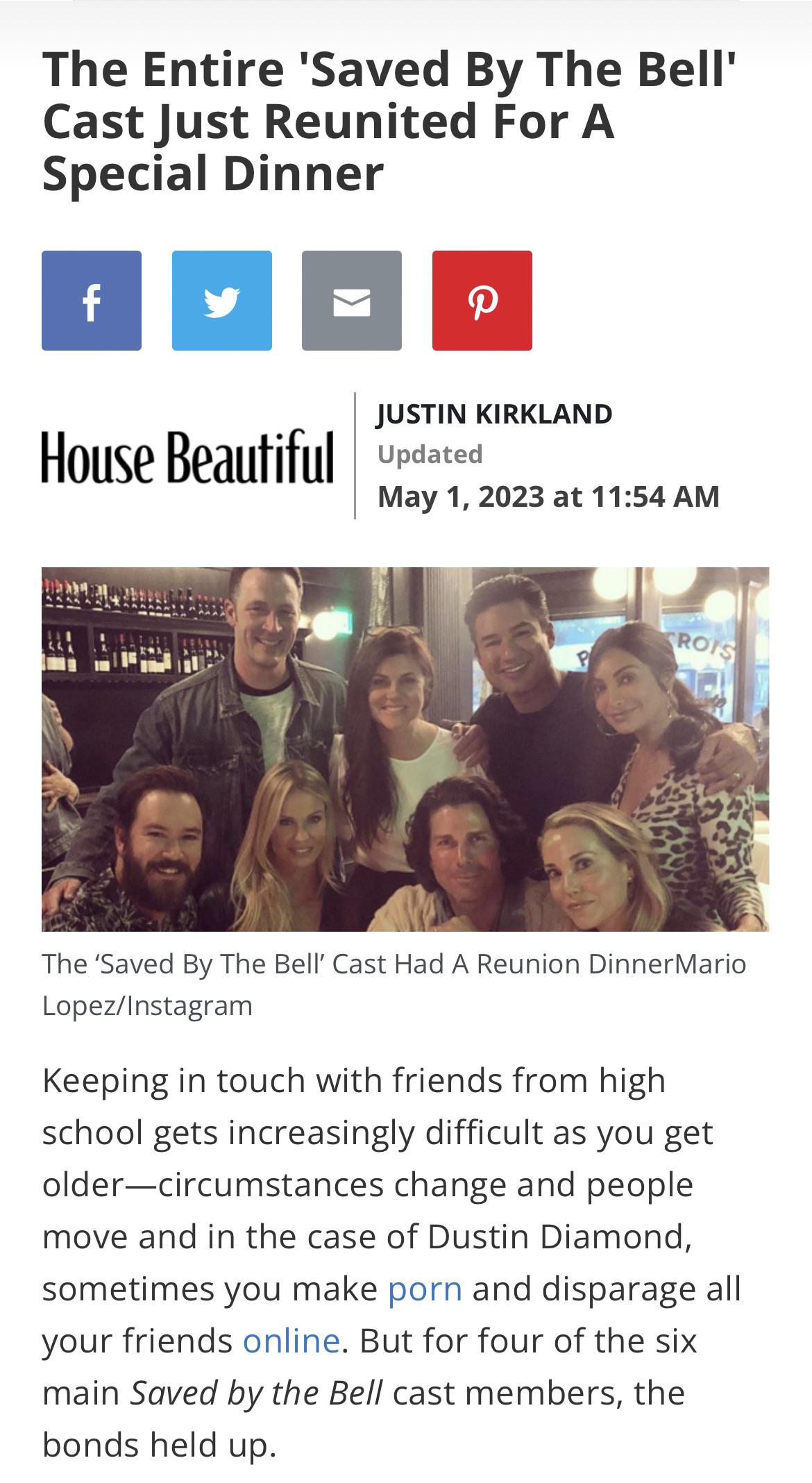 Dustin Diamond doesn’t make Saved By The Bell reunion… | Scrolller