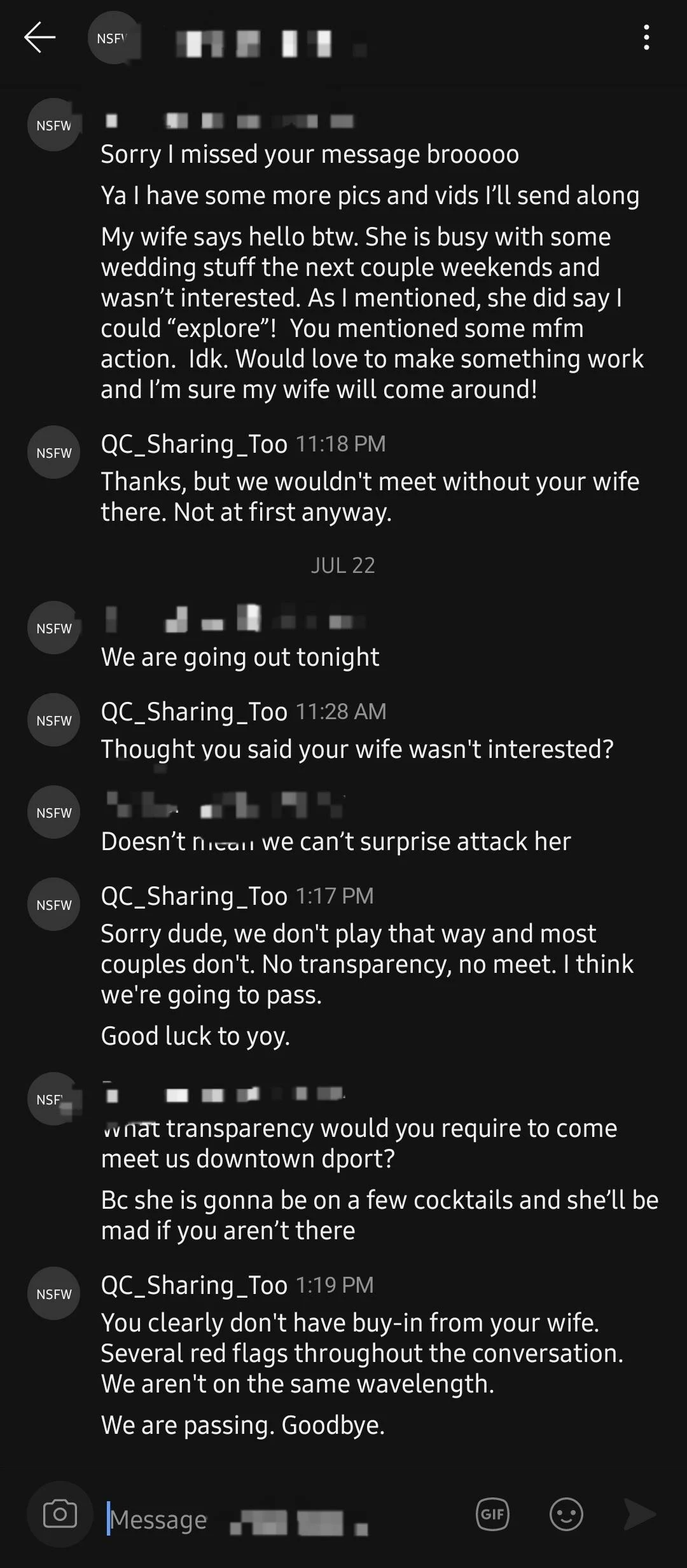 Sketchy...was my red flag radar correct? | Scrolller