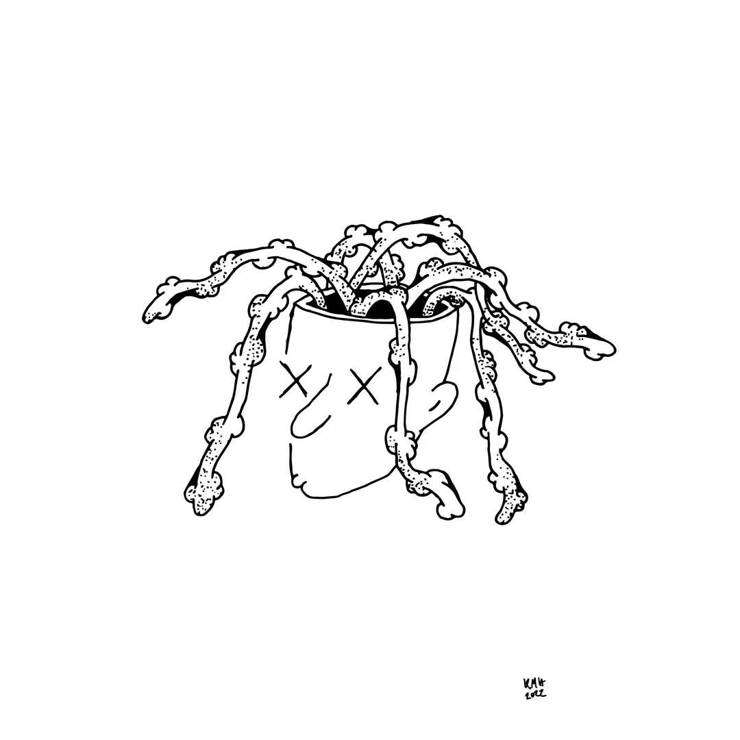 Head full of worms, me, digital, 2022 | Scrolller