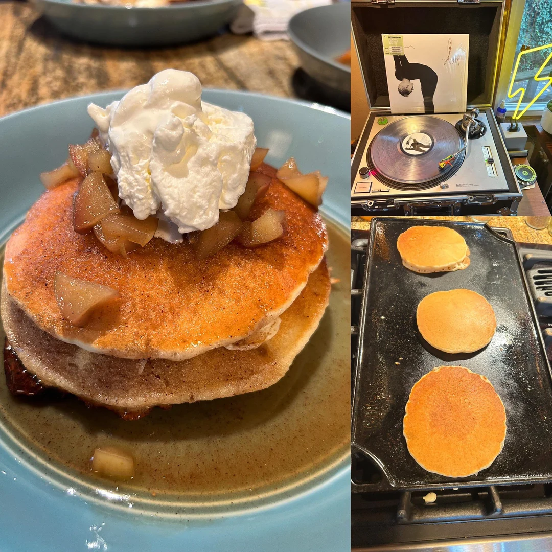 Brunch pics coming in hot. Pancakes on the lodge griddle. | Scrolller
