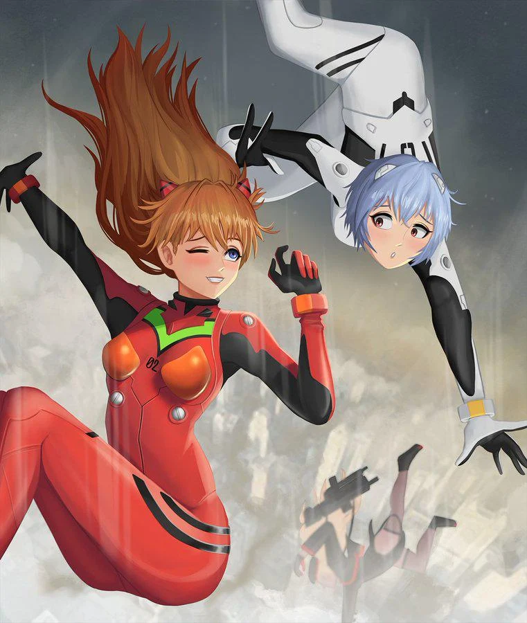 Every time Asuka and Rei are summoned to Isekai because of collab be like: [Eva x Nikke] | Scrolller