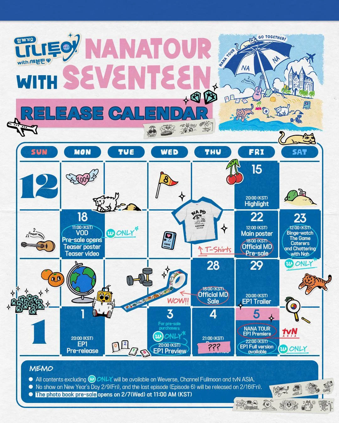 231215 [NANA TOUR with SEVENTEEN] Release Calendar | Scrolller