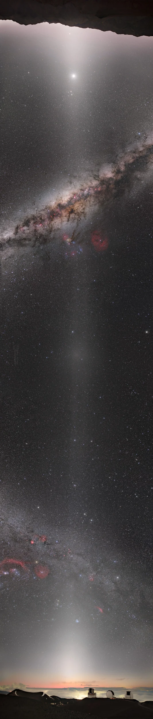 All of the Zodiacal light - the dust of our solar system, combined photography from two ...