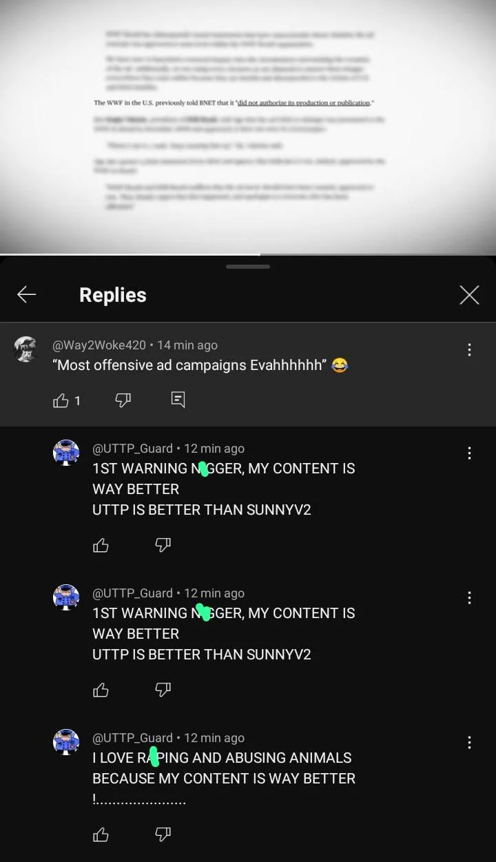 This UTTP bots are getting crazy. Please take some action against this YouTube. | Scrolller