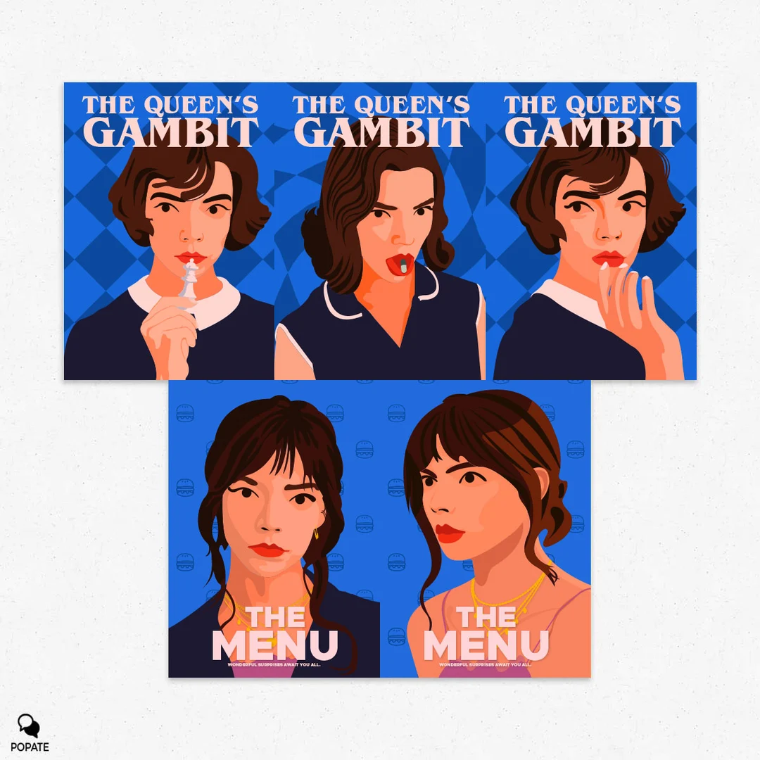 A few alternative posters (fan art) I made for The Queen's Gambit and The Menu | Scrolller