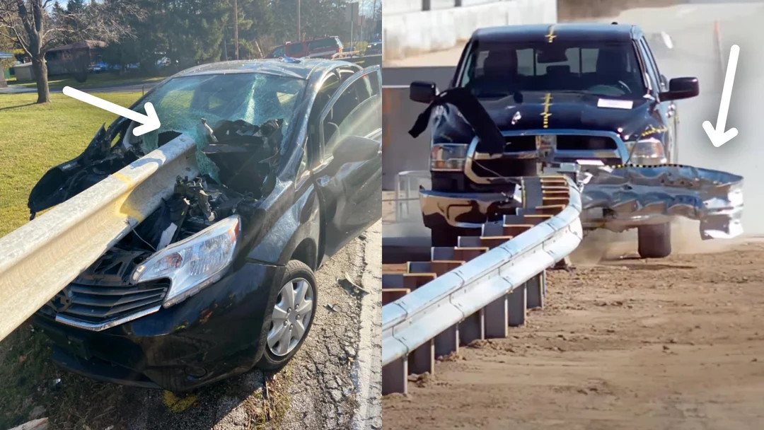 The difference between old and new generation road barriers | Scrolller