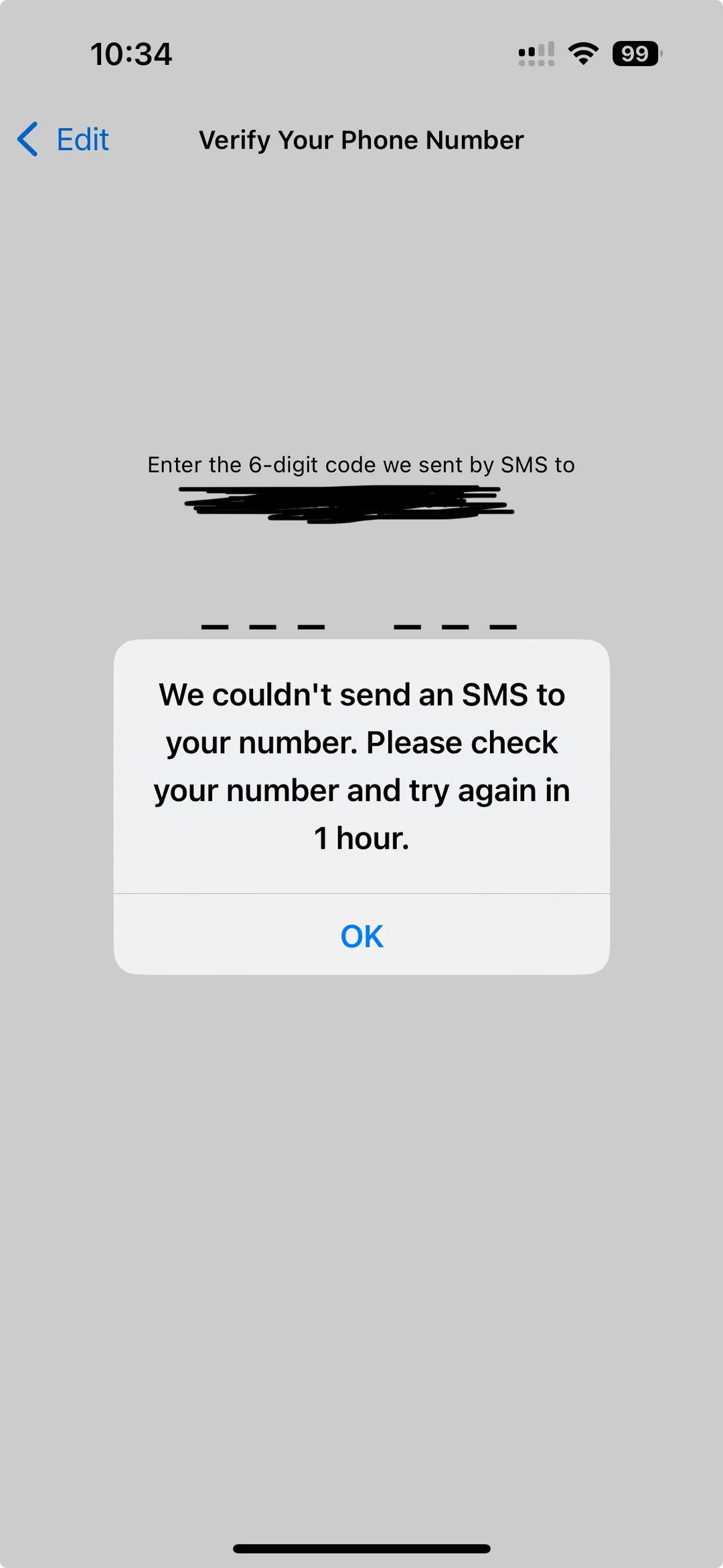 We couldn’t send an SMS to your number | Scrolller