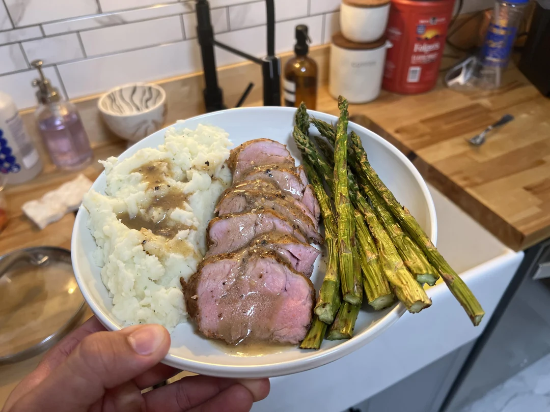 First attempt at pork tenderloin in the SV. Definitely will add it to my regular meal rotation ...