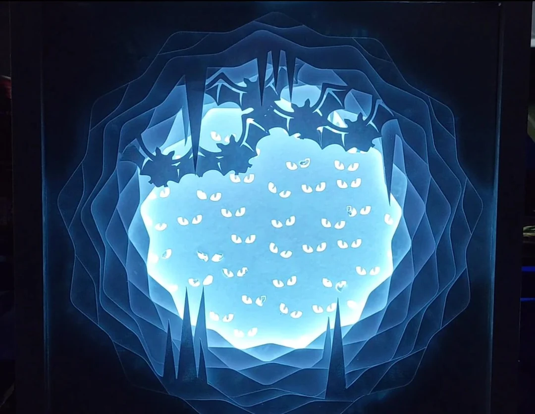 Bats, Me, papercut lightbox, 2023 | Scrolller