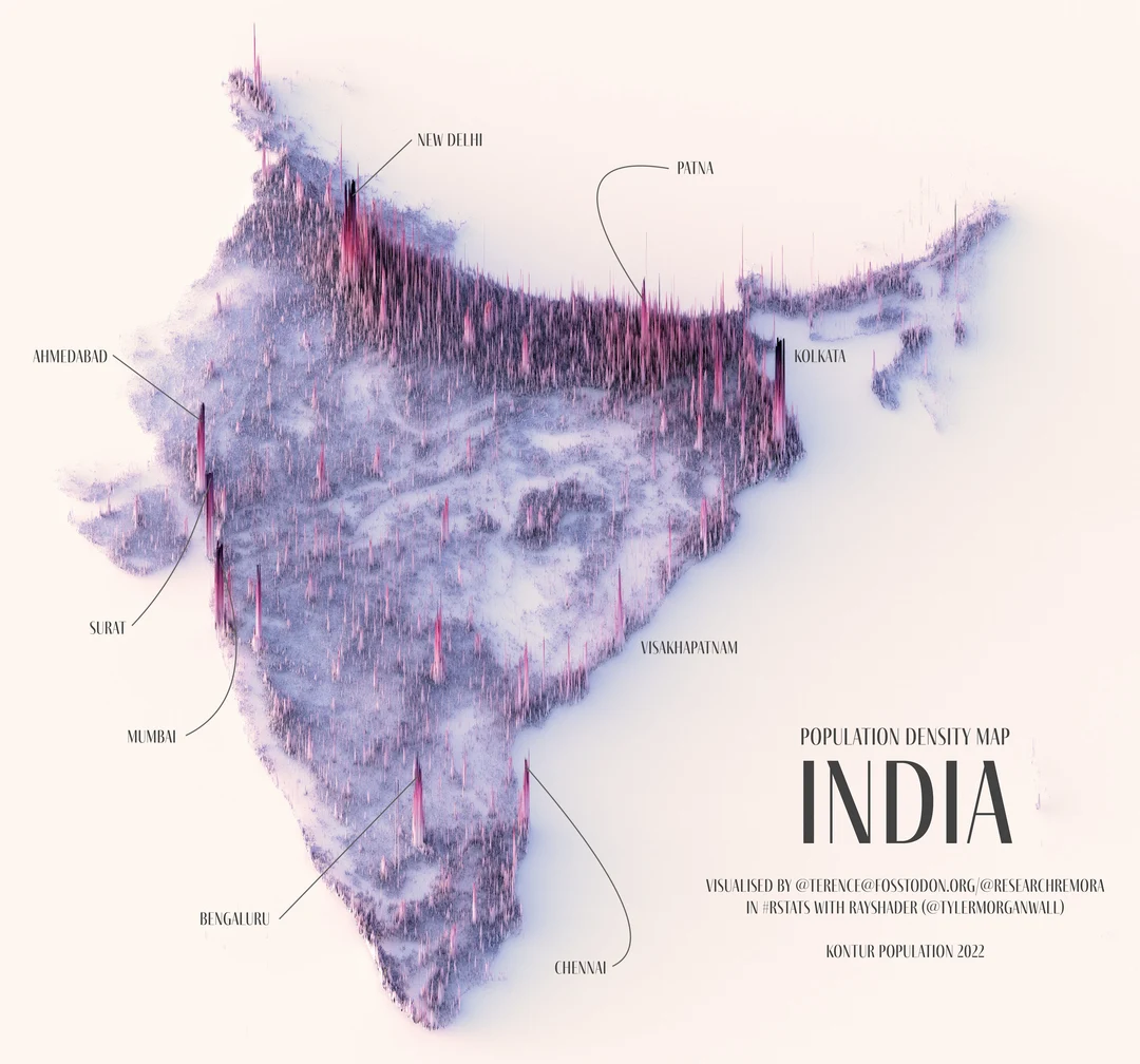 Population Density Map Of India. | Scrolller