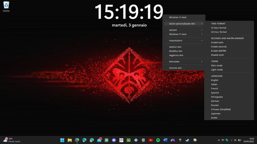 Windows 11 clock for Rainmeter | Scrolller
