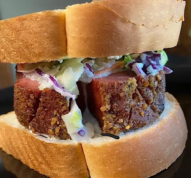 Grilled Bologna with coleslaw. | Scrolller