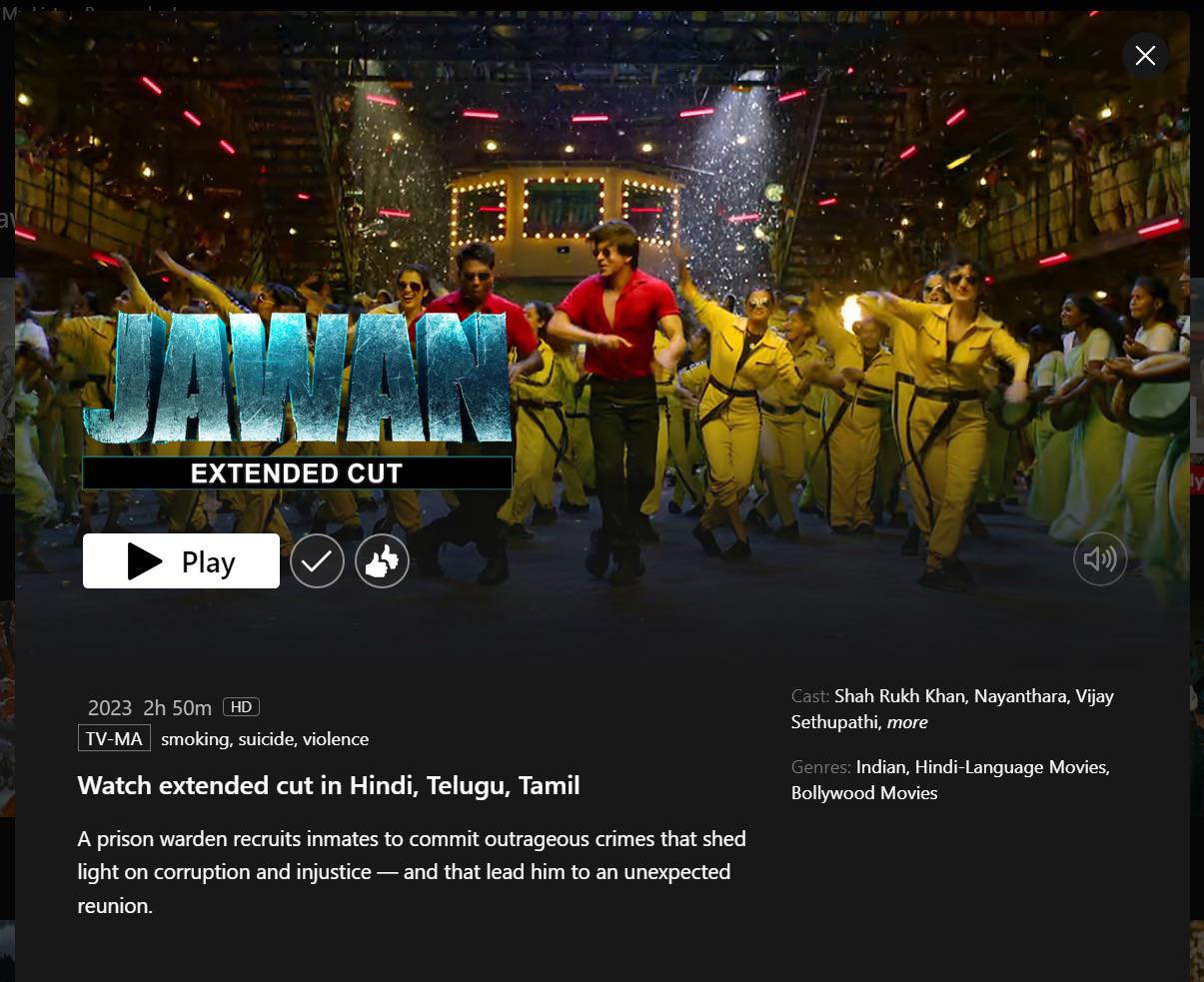 Why does the Netflix version of Jawan have “Extended Cut” in its title? | Scrolller