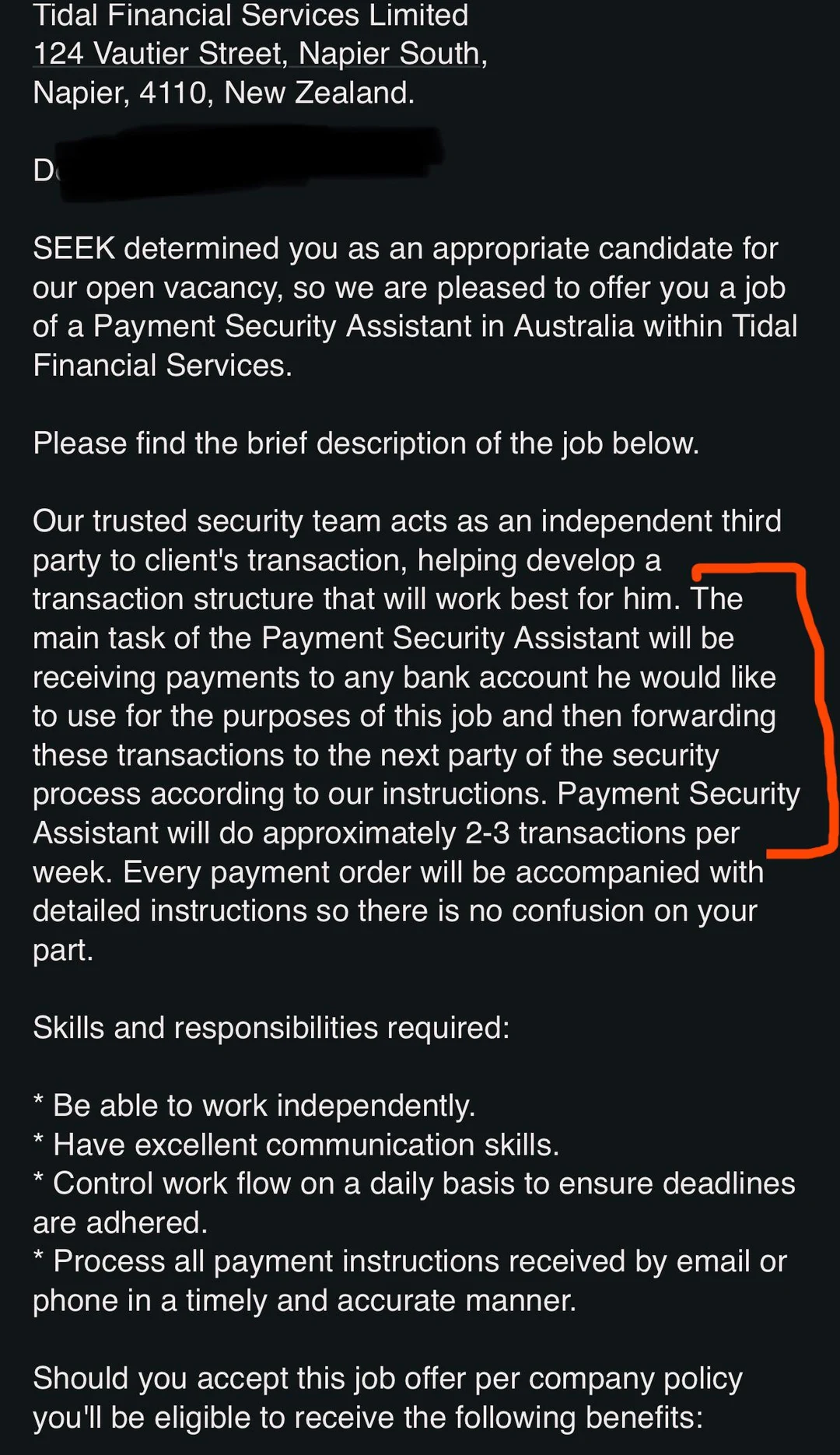 Scam or Legitimate? I received this in my email and apparently you earn 3500 monthly, I was ...